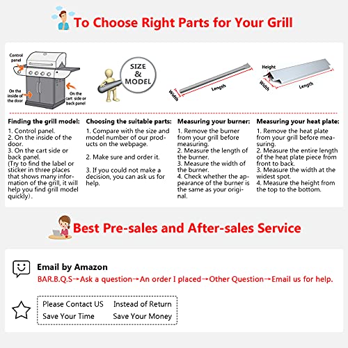 Hisencn Replacement Burner Tube, Heat Plate Repair Kit for Dyna Glo DGF510SBP, Home Depot Dyna Glo 5 Burner DGF493BNP, Backyard GBC1449-C, Better Homes & Gardens, Uniflame Gas Grill Models