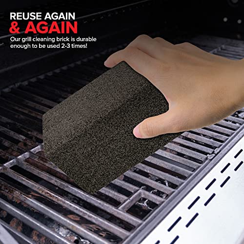 Stock Your Home Grill Cleaning Brick (4 Pack) - Heavy Duty Grill Cleaning Brick - Pumice Stone Brick for Flat Tops and Griddles - Blackstone Griddle Cleaner - Non-Scratch Grill Cleaner