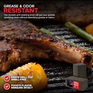 Stock Your Home Grill Cleaning Brick (4 Pack) - Heavy Duty Grill Cleaning Brick - Pumice Stone Brick for Flat Tops and Griddles - Blackstone Griddle Cleaner - Non-Scratch Grill Cleaner