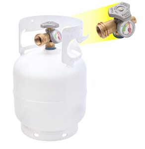 flame king ysn5lb-gauge 5lb steel propane tank cylinder with gauge and opd valves for grills and bbqs, camping, fishing, & outdoor activities, white