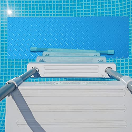 2 Rolls Pool Ladder Mat, Pool Ladder Pad Step with Non Slip Texture Pool Liner Protection Cushion for Above or Inground Swimming Pools, Blue (35 x 9 Inches)