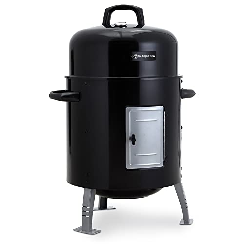 Westinghouse Bullet Smoker - Portable 16-Inch Char Broil Steel Smoker - Features a Black Powder Coated Lid with Porcelain Cooking Grid - Perfect for Outdoors