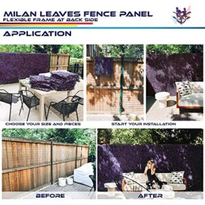 Windscreen4less Artificial Plant Leaves Faux Ivy Leaf Decorative Wall Fence Screen 20'' x 20" Purple Peanut Leaves 15 Pcs