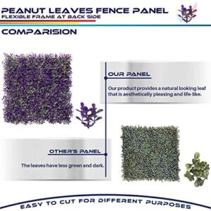 Windscreen4less Artificial Plant Leaves Faux Ivy Leaf Decorative Wall Fence Screen 20'' x 20" Purple Peanut Leaves 15 Pcs