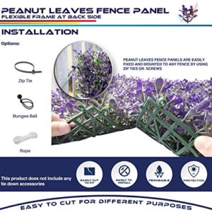 Windscreen4less Artificial Plant Leaves Faux Ivy Leaf Decorative Wall Fence Screen 20'' x 20" Purple Peanut Leaves 15 Pcs