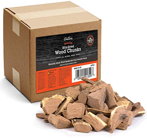 Camerons All Natural Apple Wood Chunks for Smoking Meat -840 Cu. In. Box, Approx 10 Pounds- Kiln Dried Large Cut BBQ Wood Chips for Smoker - Barbecue Chunks Smoker Accessories - Grilling Gifts for Men