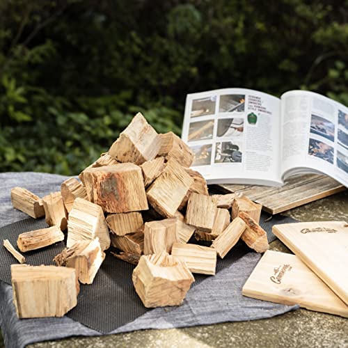 Camerons All Natural Apple Wood Chunks for Smoking Meat -840 Cu. In. Box, Approx 10 Pounds- Kiln Dried Large Cut BBQ Wood Chips for Smoker - Barbecue Chunks Smoker Accessories - Grilling Gifts for Men