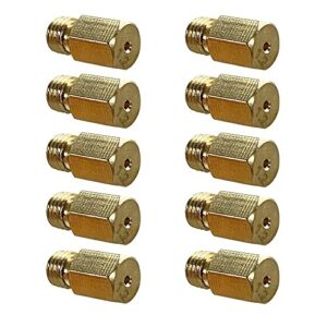 mensi propane lpg natural gas pipe water heater diy burner parts brass jet nozzles 10pcs per pack (m6x0.75/1.4mm（natural）)