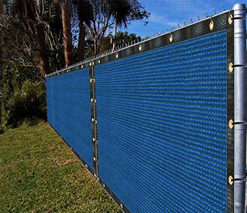 Ifenceview 6'x3' to 6'x50' Blue Shade Cloth Fence Privacy Screen Fence Cover Panels Mesh Net for Construction Site Yard Driveway Garden Pergola Gazebos Railing Canopy Awning 165 GSM (6' x 50')