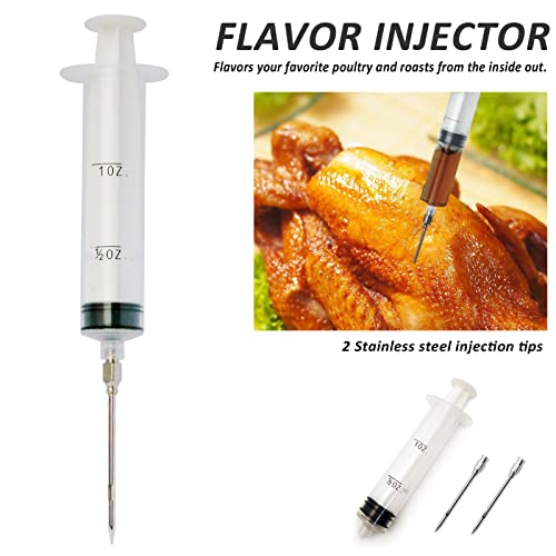 Pop Up Timer(6 pcs) Plastic Seasoning Injector (2-oz)/Flavor Injector with Stainless Steel 304 Needle and PP Free of BPA keep flavor food cooking safety and healthy (2)