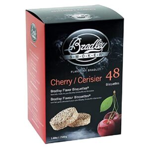 bradley smoker bisquettes for grilling and bbq, cherry wood blend, 48 pack