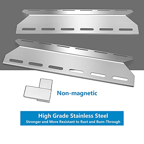 Zemibi 5 PC Heat Shield Tent Plate 17 5/16" Grill Replacement Parts for Charmglow 720-0234, BBQ Repair Kits for Nexgrill 720-0033 720-0234 720-0289 Gas Grill Models, Stainless Steel BBQ Burner Cover