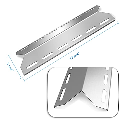 Zemibi 5 PC Heat Shield Tent Plate 17 5/16" Grill Replacement Parts for Charmglow 720-0234, BBQ Repair Kits for Nexgrill 720-0033 720-0234 720-0289 Gas Grill Models, Stainless Steel BBQ Burner Cover