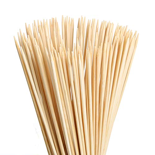 FLYPARTY Bamboo Marshmallow Roasting Sticks with 30 Inch 5mm Thick Extra Long Heavy Duty Wooden Skewers,Roaster Barbecue S'Mores Skewers Hot Dog Forks for Camping,Party,Kebab Sausage(60 Pcs)