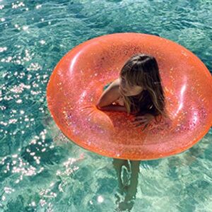 Sunnylife Pool Ring | Neon Coral Glitter