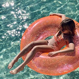 Sunnylife Pool Ring | Neon Coral Glitter