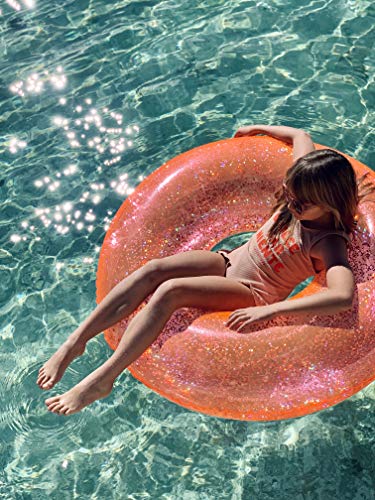 Sunnylife Pool Ring | Neon Coral Glitter