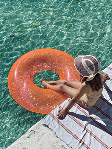 Sunnylife Pool Ring | Neon Coral Glitter