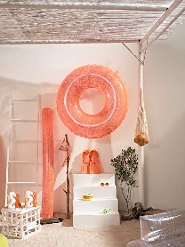 Sunnylife Pool Ring | Neon Coral Glitter