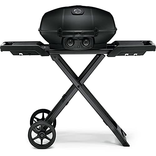 Napoleon PHANTOM TravelQ Portable PRO Propane Gas Grill - PRO285X-PHM - with Scissor Cart, Matte Black, Travel BBQ,