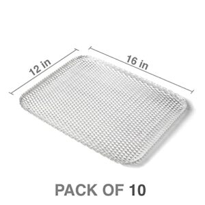 QUALKITS Disposable Grill Topper (10 Pack), 16x12 Rectangular Grill Mat, Vegetable and Meat Grill Tray for Outdoor BBQ Grill, Disposable Grilling Liners