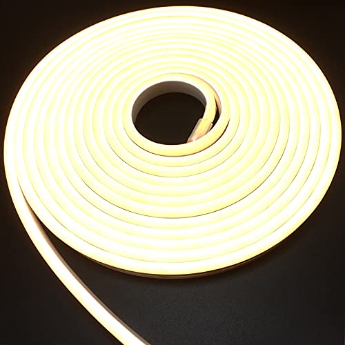 YXHL DC12V Warm White Silicone LED Neon Rope Light, Waterproof for Indoor & Outdoor Decoration DIY Signboard, 16.4FT/5Meters