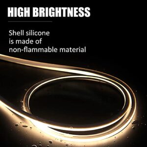 YXHL DC12V Warm White Silicone LED Neon Rope Light, Waterproof for Indoor & Outdoor Decoration DIY Signboard, 16.4FT/5Meters