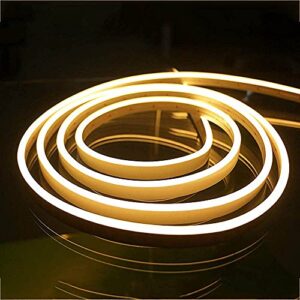 YXHL DC12V Warm White Silicone LED Neon Rope Light, Waterproof for Indoor & Outdoor Decoration DIY Signboard, 16.4FT/5Meters