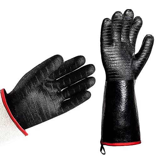 17 Inches BBQ Grill Oven Glove/932℉ Heat Resistant/ Barbecue Grilling Gloves,Smoker, Cooking Barbecue Gloves,Kitchen Oven Mitts Cooking Gloves (1)