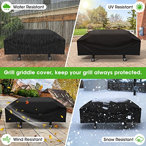 Mightify 36 Inch Grill Griddle Cover, Flat Top Cooking Station Grill Cover with Taped Seams, All Weather Protection, Outdoor BBQ 4 Burner Gas Grill Cover Compatible for Blackstone, Camp Chef and More