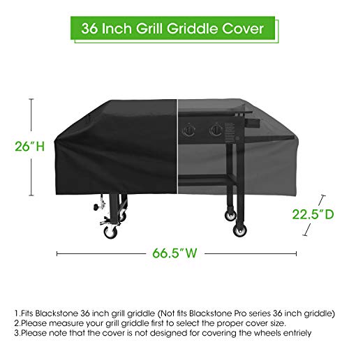 Mightify 36 Inch Grill Griddle Cover, Flat Top Cooking Station Grill Cover with Taped Seams, All Weather Protection, Outdoor BBQ 4 Burner Gas Grill Cover Compatible for Blackstone, Camp Chef and More