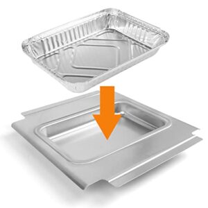 Hisencn 80580 Catch Pan Holder for Weber Q200 and Q300 Series Gas Grill, Drip Tray for Weber Q200 Q300 Q220 Q240 Q2000 Q2200 Q320 Collection Pan with 15 Pack Aluminum Foil Liner Replace Part for 41877