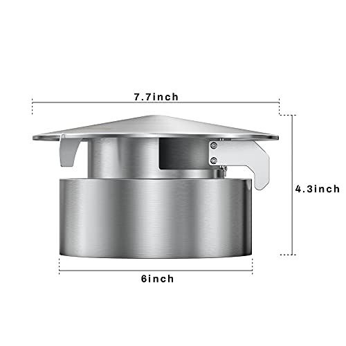 Skyflame Stainless Steel Grill Vented Chimney Top Cap Compatible with Kamado Joe Classic & Pit Boss Charcoal Grill