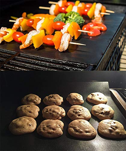 LOOCH Grill Mat Set of 6 - Non-Stick BBQ Outdoor Grill & Baking Mats - Reusable and Easy to Clean - Works on Gas, Charcoal, Electric Grill and More - 15.75 x 13 Inch