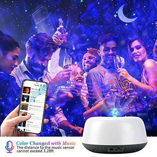 Galaxy Projector,Star Projector Smart Night Light Projector Compatible with Alexa & Google Home,Ocean Wave Starry Night Light for LED Nebula Cloud & Moon Night Light for Baby Kids Adult Bedroom Party