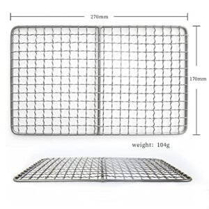 TiTo Titanium BBQ Net Grill Portable Ultralight Non-Stick Meat Grill Grate for Home Garden Outdoor Camping Picnic Hiking Charcoal Holder with Storage Bag (A)