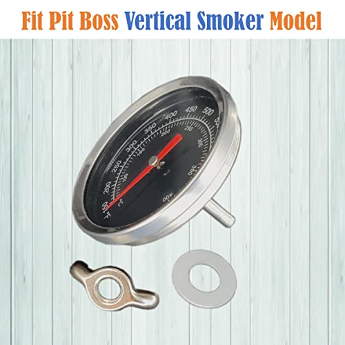 Replacement Black Dome Thermometer for Pit Boss 2-Series / 3-Series Vertical Smoker Grills, Pit Boss Memphis Ultimate Thermometer,Pit Boss PB1230G Combo Grills Heat Indicator