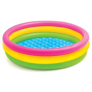 Intex Sunset Glow Inflatable Pool: 58in x 13in - 3 Ring Soft Floor - 73 gal Capacity - Repair Patch Included