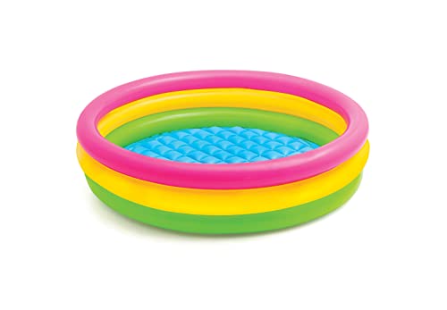 Intex Sunset Glow Inflatable Pool: 58in x 13in - 3 Ring Soft Floor - 73 gal Capacity - Repair Patch Included