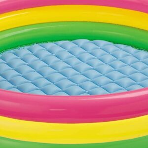 Intex Sunset Glow Inflatable Pool: 58in x 13in - 3 Ring Soft Floor - 73 gal Capacity - Repair Patch Included