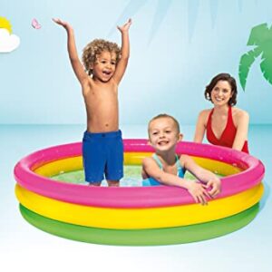 Intex Sunset Glow Inflatable Pool: 58in x 13in - 3 Ring Soft Floor - 73 gal Capacity - Repair Patch Included