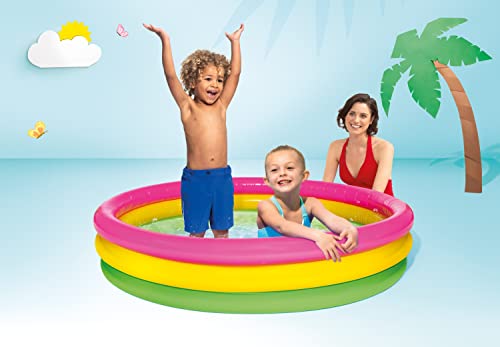 Intex Sunset Glow Inflatable Pool: 58in x 13in - 3 Ring Soft Floor - 73 gal Capacity - Repair Patch Included