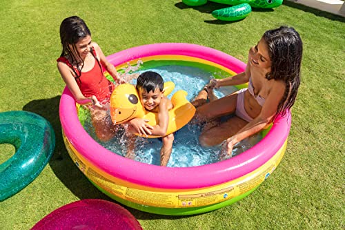 Intex Sunset Glow Inflatable Pool: 58in x 13in - 3 Ring Soft Floor - 73 gal Capacity - Repair Patch Included