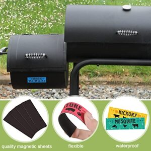 Crtiin 15 Pellet Label Magnets Pellet Smoker Accessories Waterproof Magnetic Pellets BBQ Grill Accessories Pellet Smoker Magnets for Grilling Meat Smoker Outdoor Waterproof Magnetic