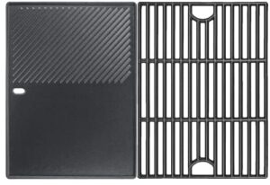 hisencn 17 inch grill cooking grate and griddle replacement parts for homedepot nexgrill 4 burner 720-0830h 720-0783e, 5 burner 720-0888n, charbroil 4 burner 463241113, 463449914, 2 pack