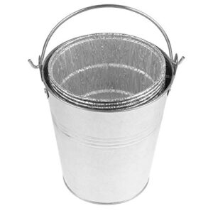 Drip Grease Bucket Can & 12-Pack Liners for Traeger 20/22/34, Pit Boss, etc Pellet Smoker Grill (Silver 12)