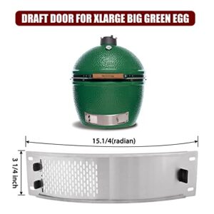 Mydracas Green Egg Replacement Part Draft Door Screen Kit for XLarge Big Green Egg,Stainless Steel Bottom Vent with Punched Mesh Screen,XLarge Big Green Egg Accessories,Draft Door Kit for BGE