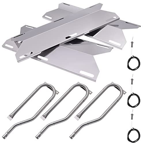 Hipoilk Grill Parts Kit for Jenn-Air 720-0336 720-0511 720-0337 730-0337, Members Mark 720-0586A Gas Grill Burners, Heat Plates Tent Shield Burner Cover, Igniters