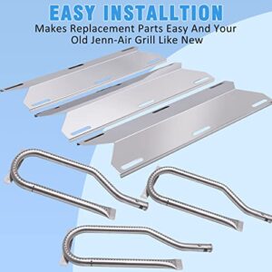 Hipoilk Grill Parts Kit for Jenn-Air 720-0336 720-0511 720-0337 730-0337, Members Mark 720-0586A Gas Grill Burners, Heat Plates Tent Shield Burner Cover, Igniters