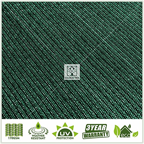 ColourTree Customized Size Fence Screen Privacy Screen Green 6' x 46' - Commercial Grade 170 GSM - Heavy Duty - 3 Years Warranty - Cable Zip Ties Included